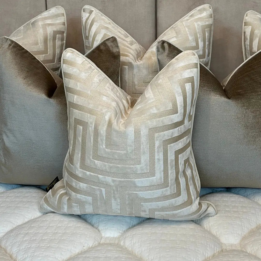 Paul Moneypenny Ivory Velvet Maze Cushion – Home Store Living